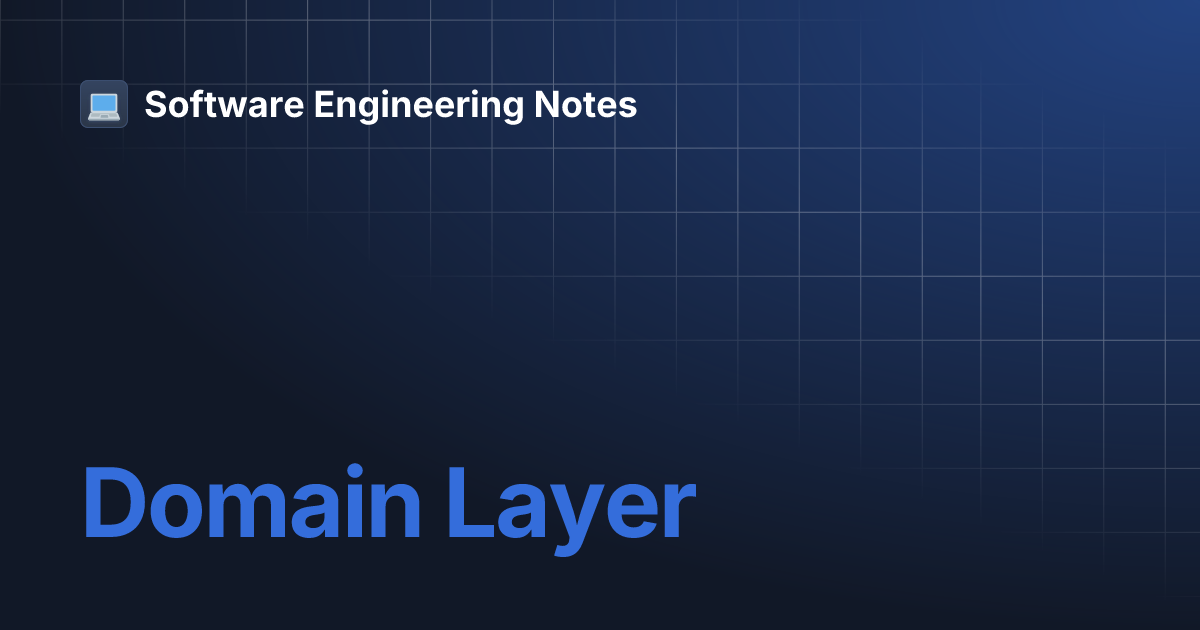 Domain Layer | Software Engineering Notes
